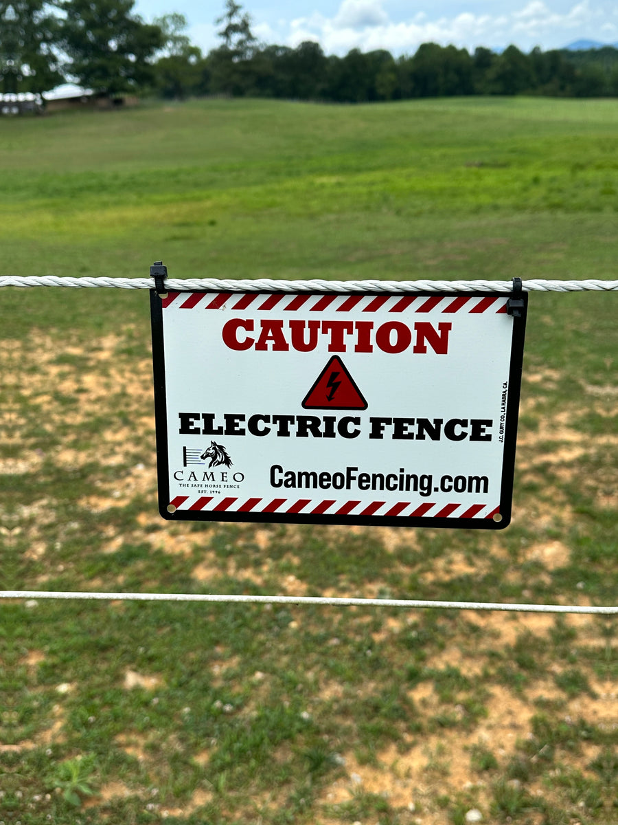 Caution Electric Fence Sign (Aluminum) 8.5" X 5"